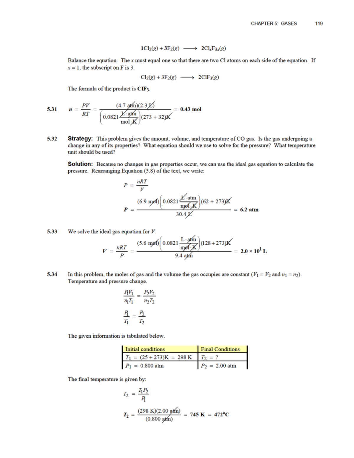 CH 5: Gases - Solutions from Chemistry Chang 10th Ed. - Studocu