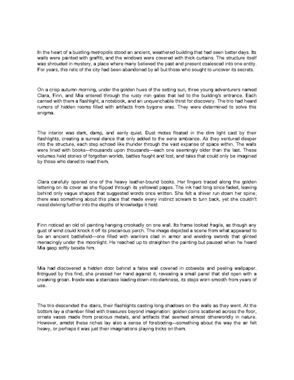 Essay 16 - hgfhgf - In the heart of a bustling metropolis stood an ...