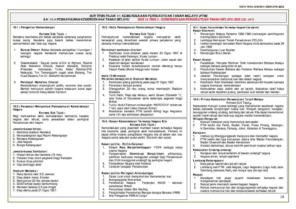 F4 b10 - nknknkn - NOTA PADU SEJARAH KSSM SPM 2021 16 10 : Pengertian ...