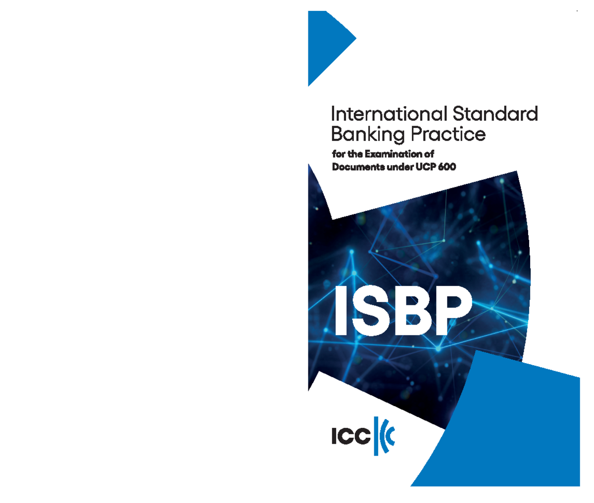 ISBP 821 - International Standard Banking Practice Overview - Studocu