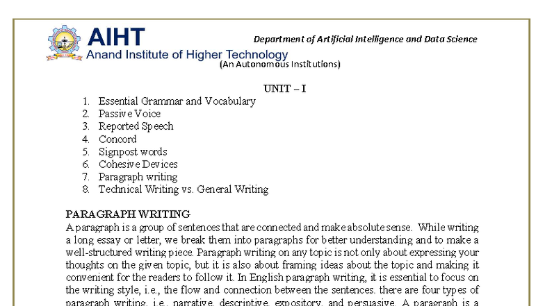 OHS352 - Project Report Writing: Essential Grammar and Techniques - Studocu