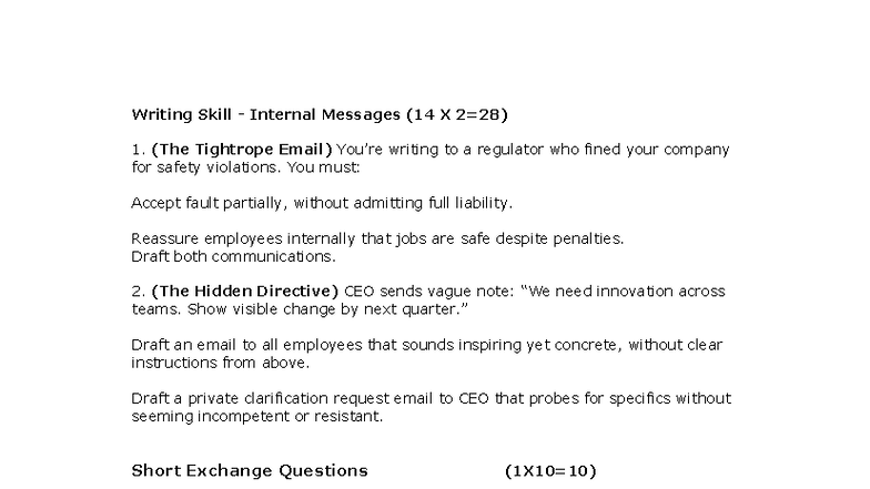 Writing Skill Internal Messages: Verbal Reasoning & Communication ...