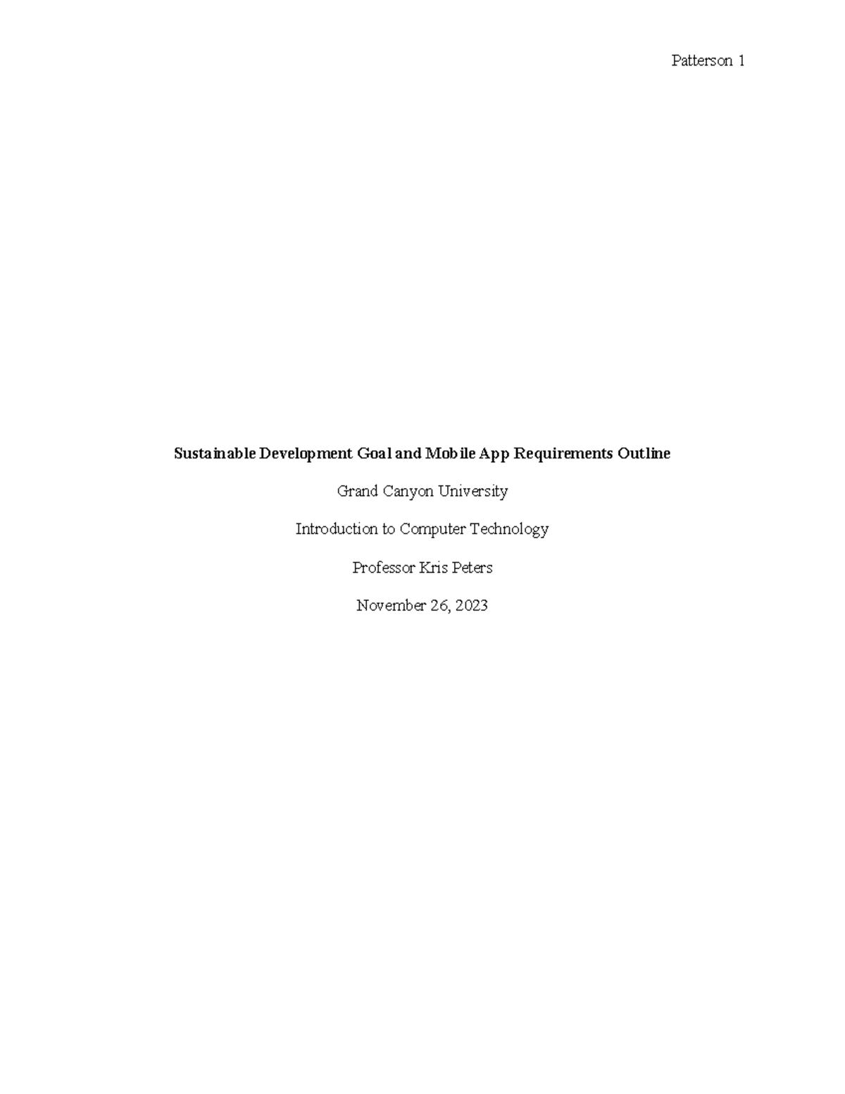 GCU IT 101: Solar Power Tech & Mobile App SunSync Requirements Outline ...