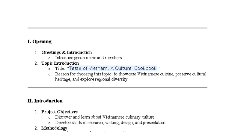 AV6 - Cultural Cookbook Project: Exploring Vietnamese Cuisine - Studocu