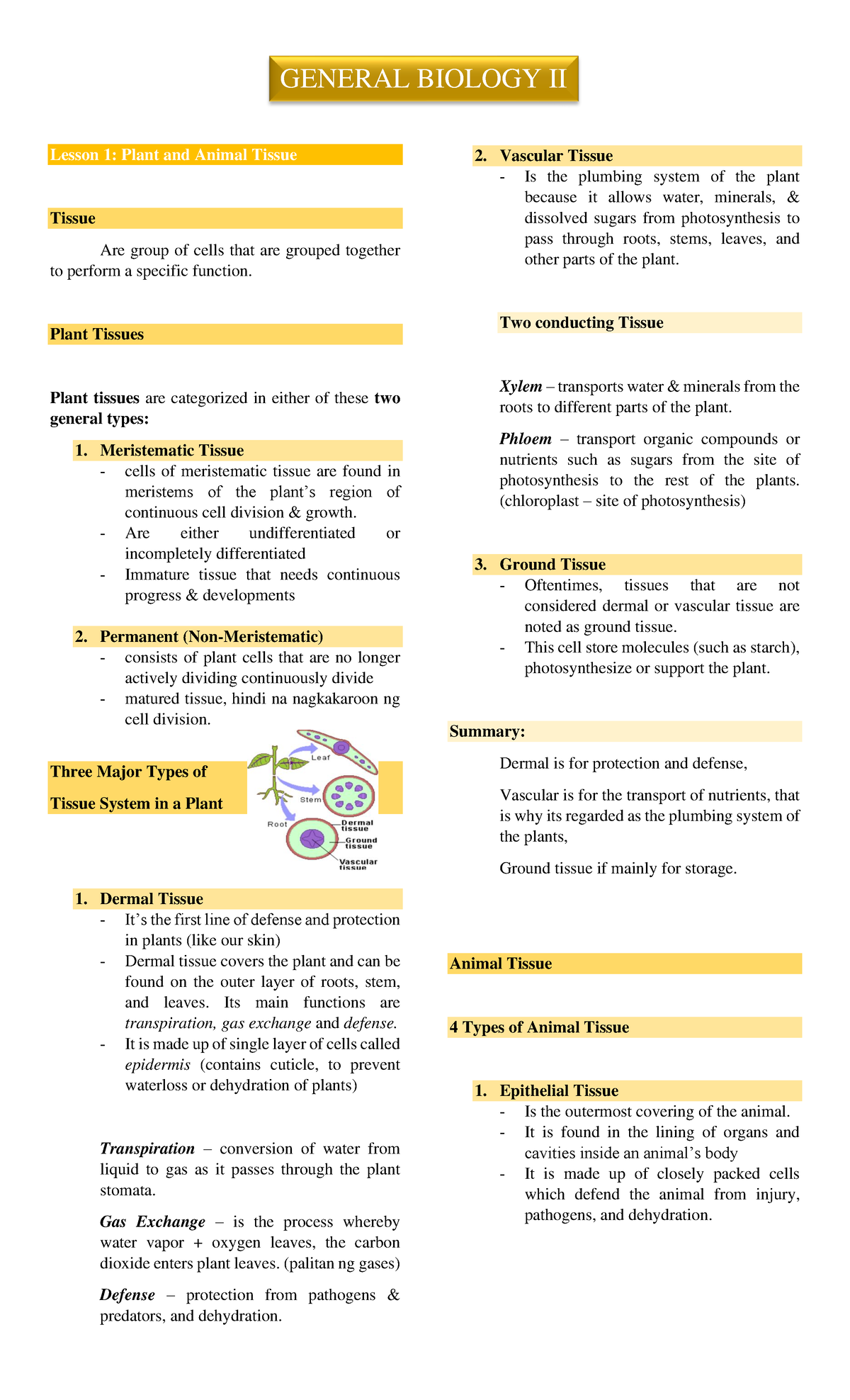 Genbio 2 Final Exam - Comprehensive Lecture Notes from Lessons 1-10 ...