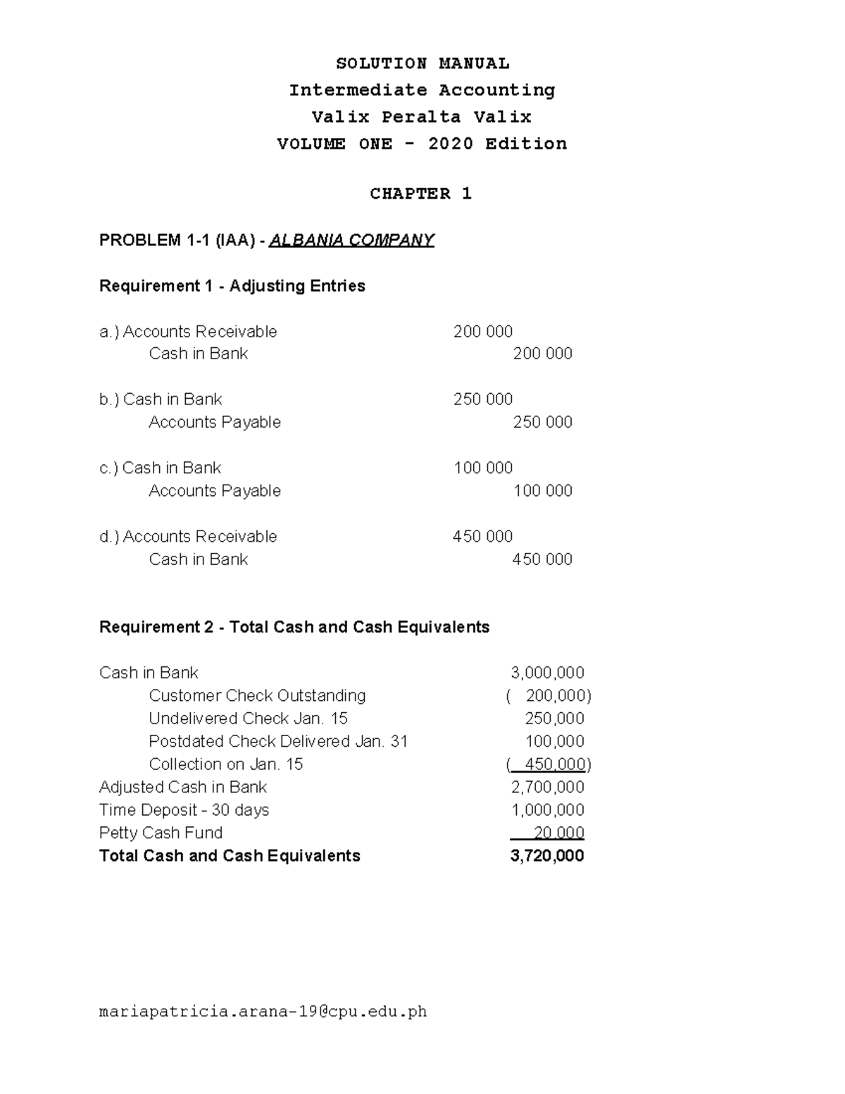 Intermediate Accounting IA Vol 1 Solution Manual (Valix 2020) - Studocu
