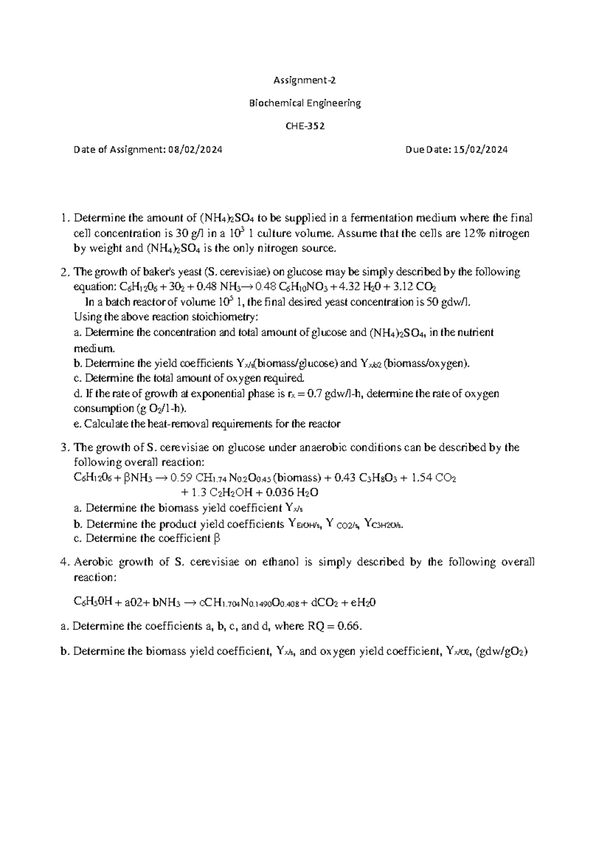 Assignment 2 Weekly Assignmenttutorial Assignment Biochemical 1009