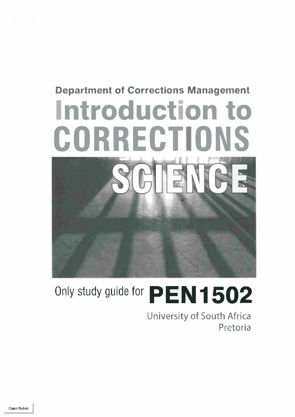 PEN1502 Study Guide: Introduction to Corrections and Penology - Studocu