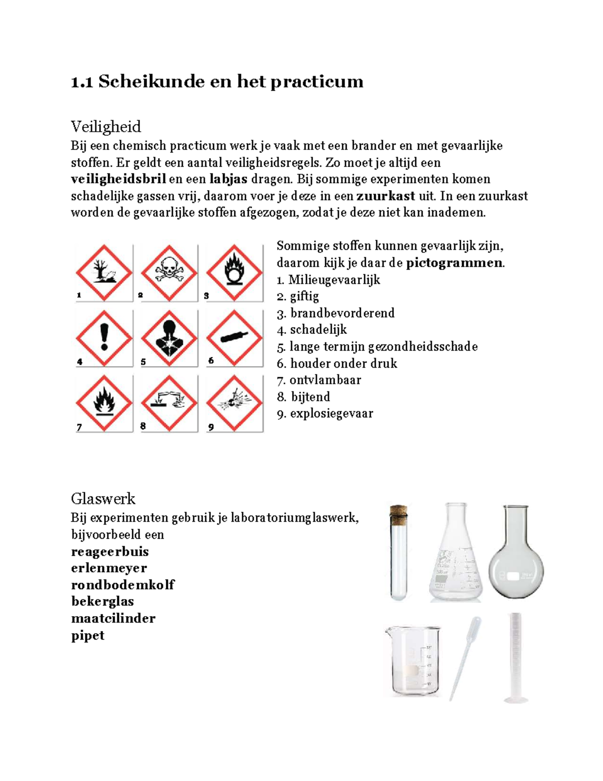Scheikunde Hoofdstuk 1: Veiligheid en Mengsels Scheiden - Studeersnel