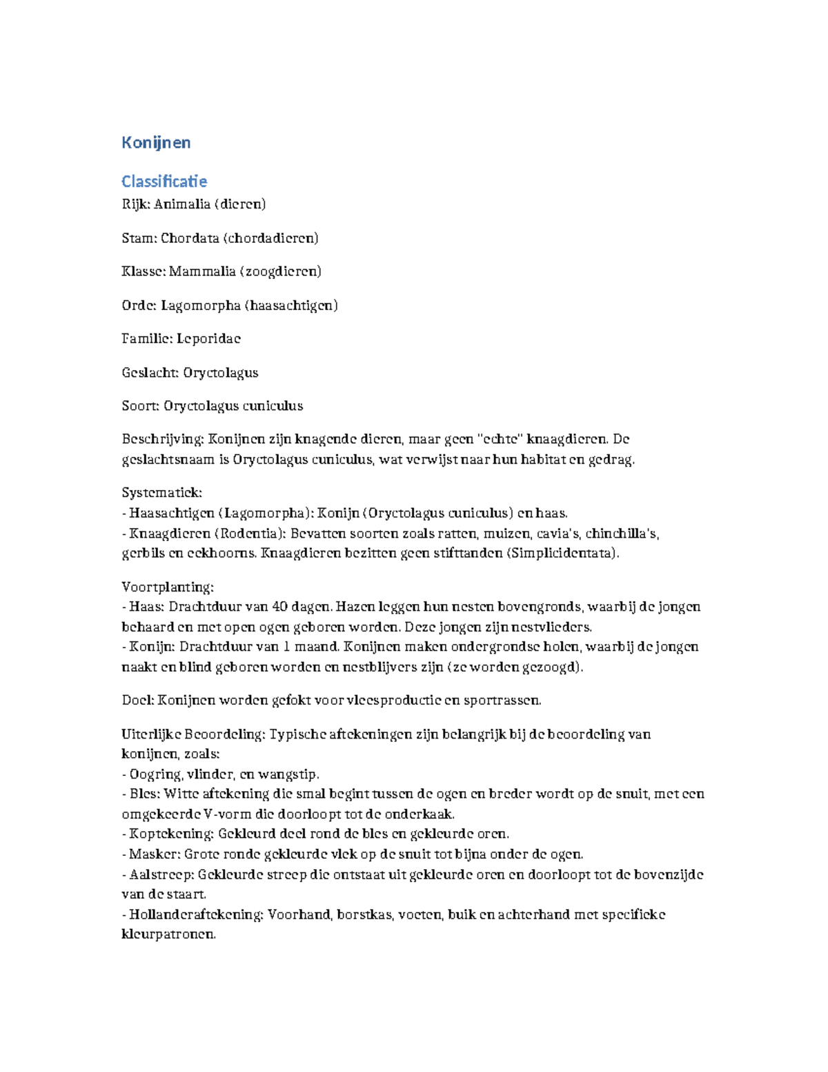 Konijnen info - Konijnen Classificatie Rijk: Animalia (dieren) Stam ...