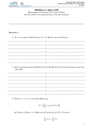 Analyse 1 - Math Exemple exams + corrigé analyse_1 - Studocu