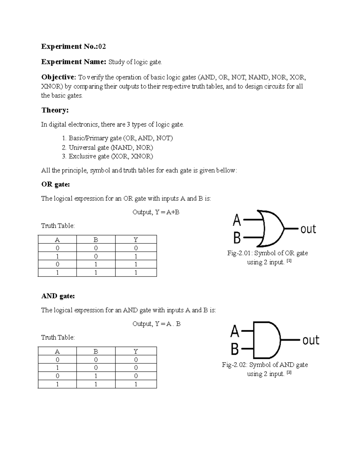 2114,2 - Logic Gates Experiment Report and Analysis - Studocu