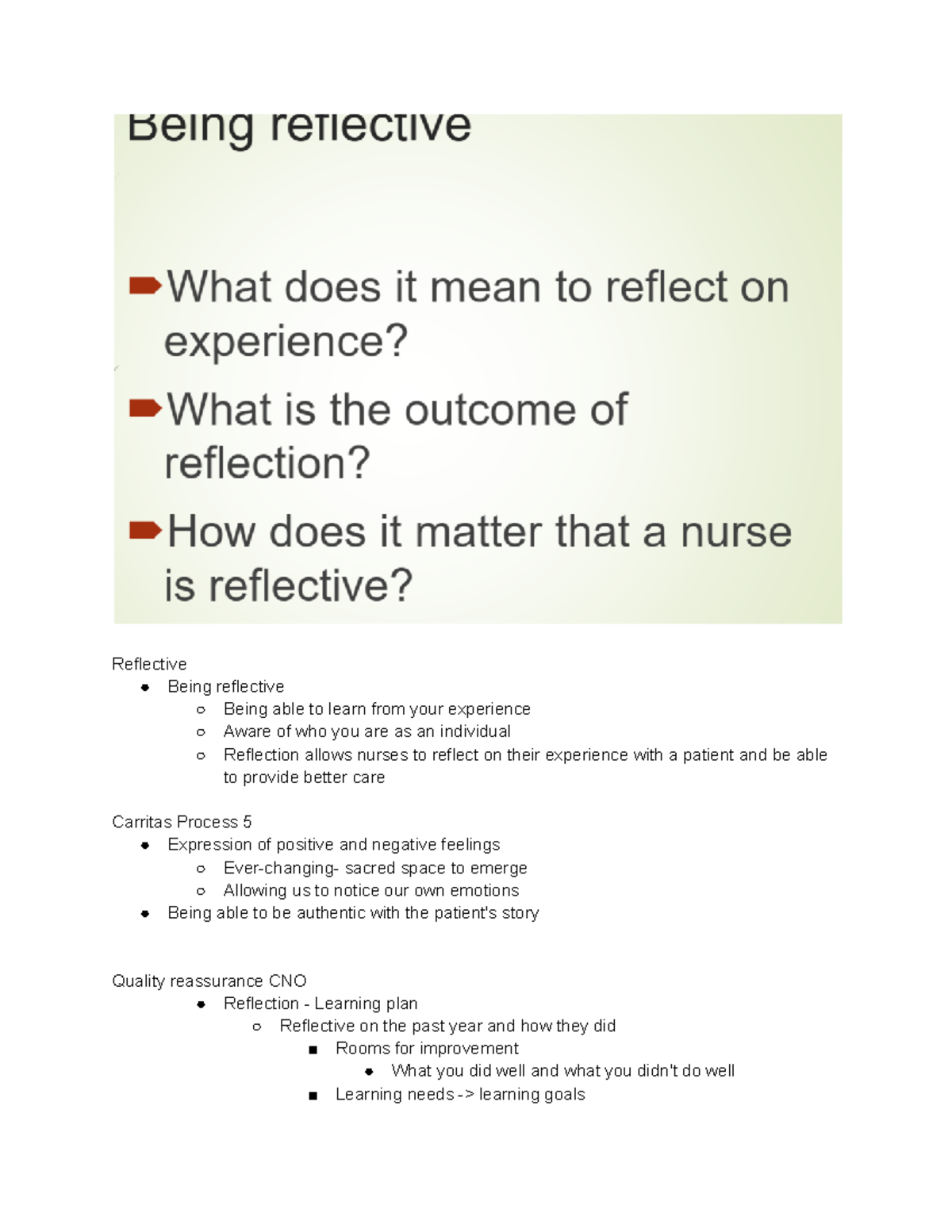 Reflective Practice in Nursing: Enhancing Client Relationships - Studocu