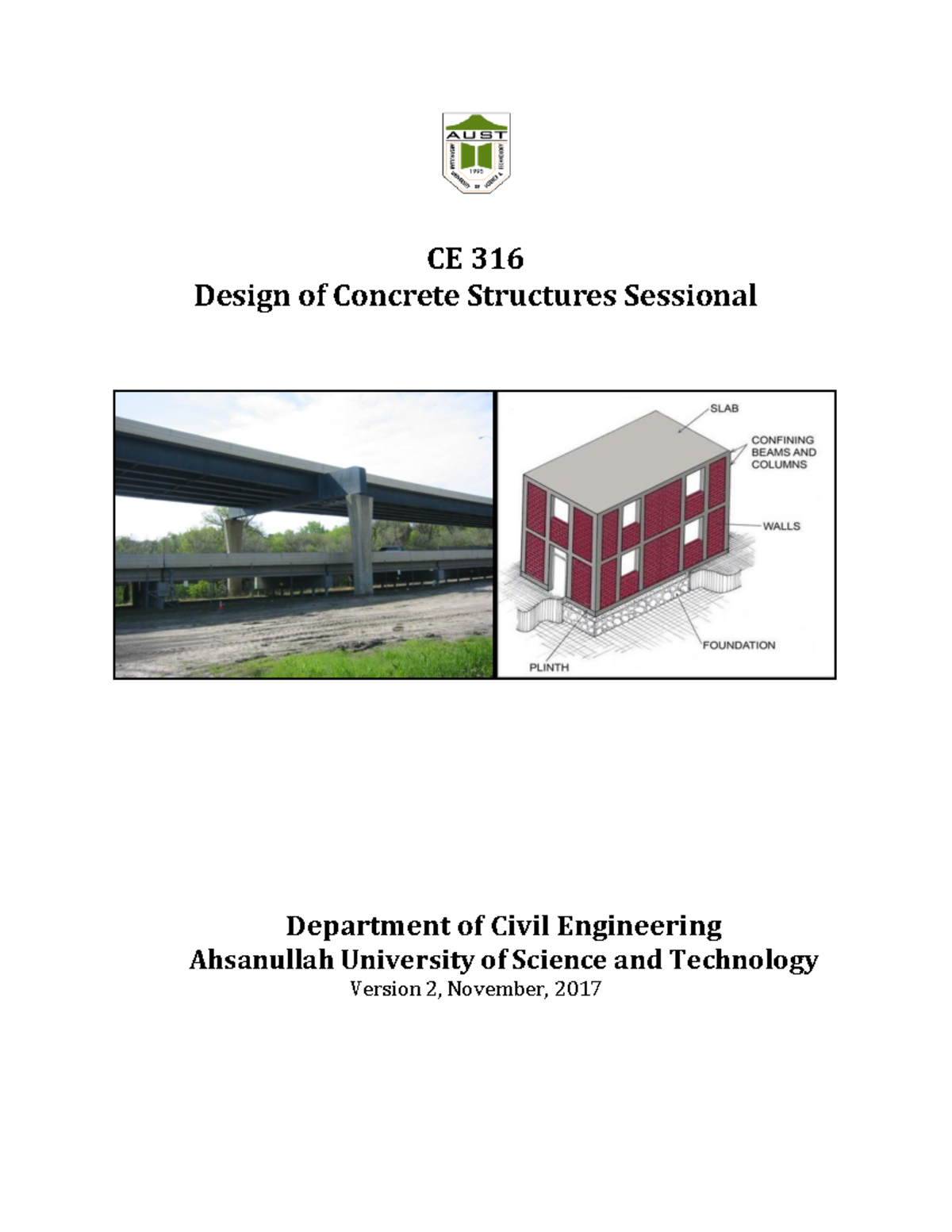 CE 316 - Sessional on Concrete Structure Design for Bridges and ...