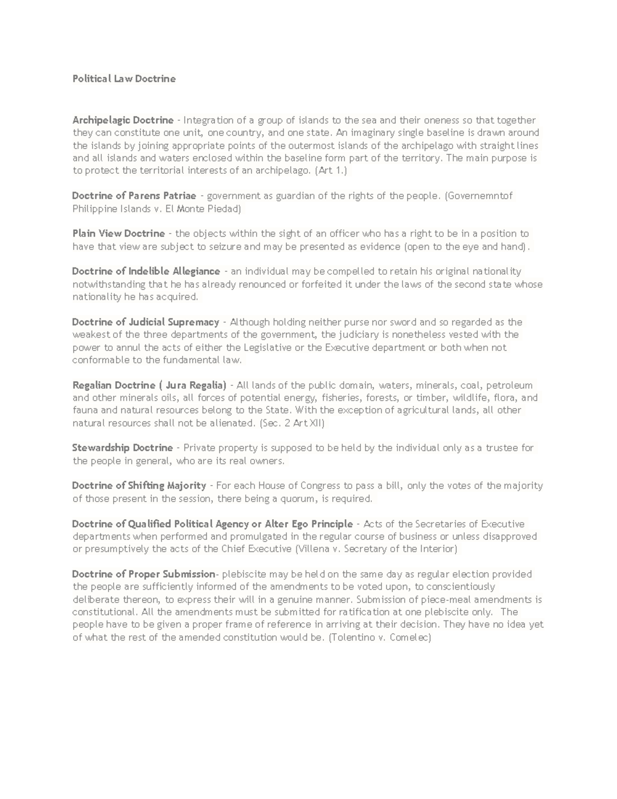 Basic Doctrines in Political Law that you must remember - Political Law ...