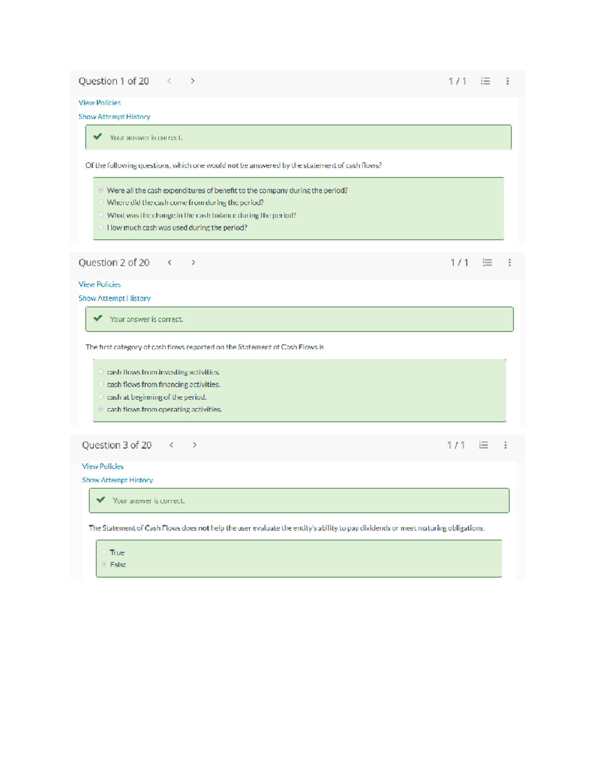 Acc 318 Module 3 Quiz - Cash Flows Practice with Answer Explanations - Studocu