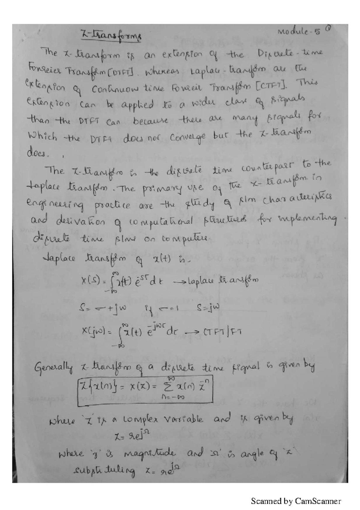 BEC502 Module 2 Handwritten Notes Summary - Studocu