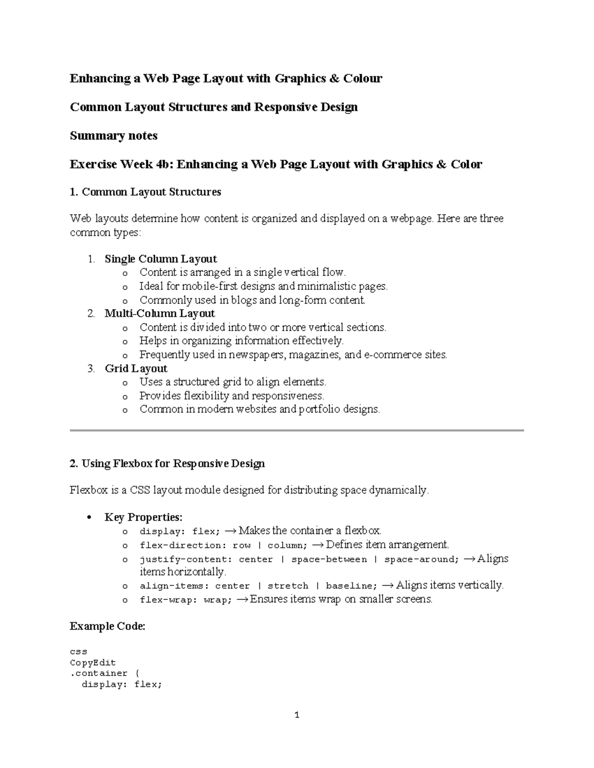 Week 4b-Lab Exercise -Enhancing a Web page Layout - Enhancing a Web ...