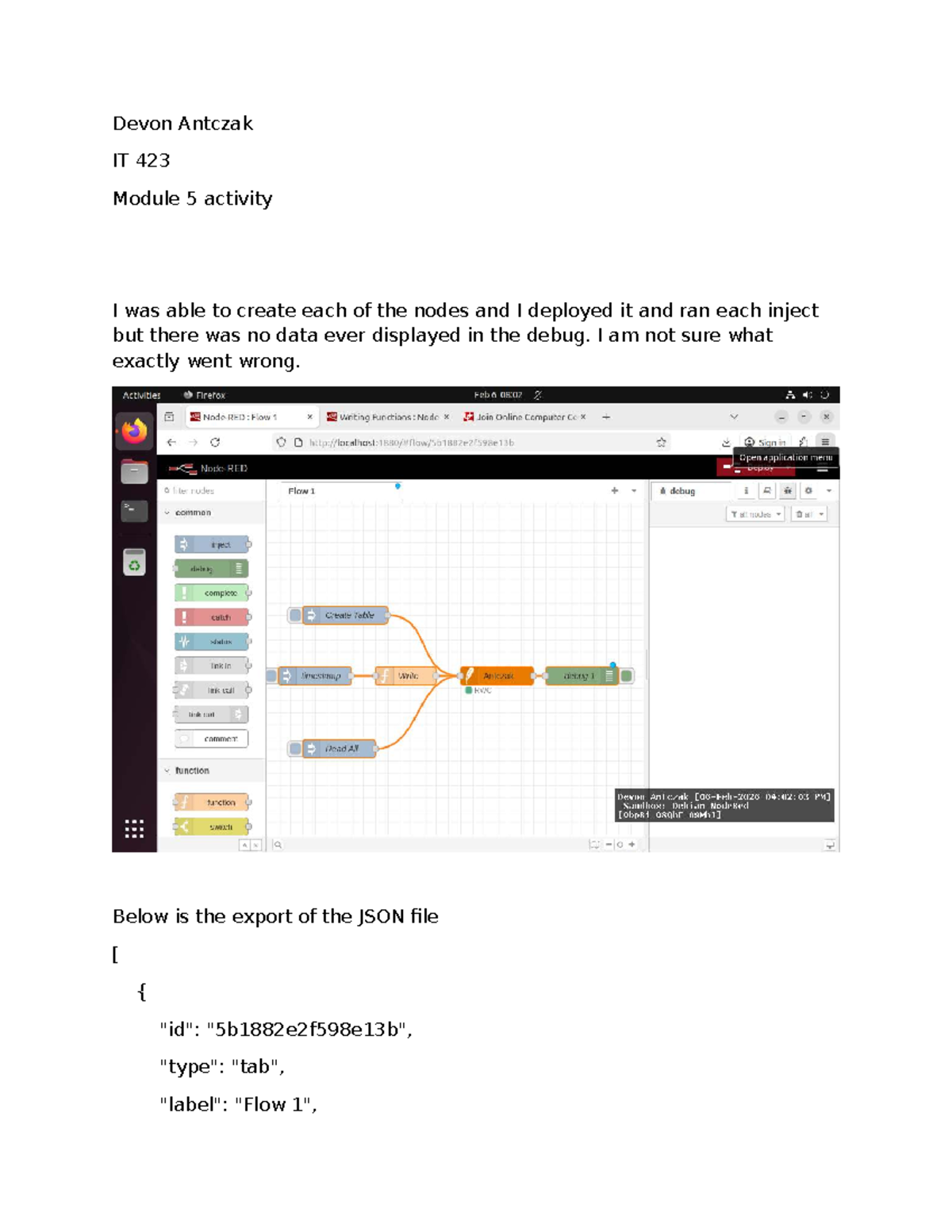 IT 423 Module five Activity - Devon Antczak IT 423 Module 5 activity I ...
