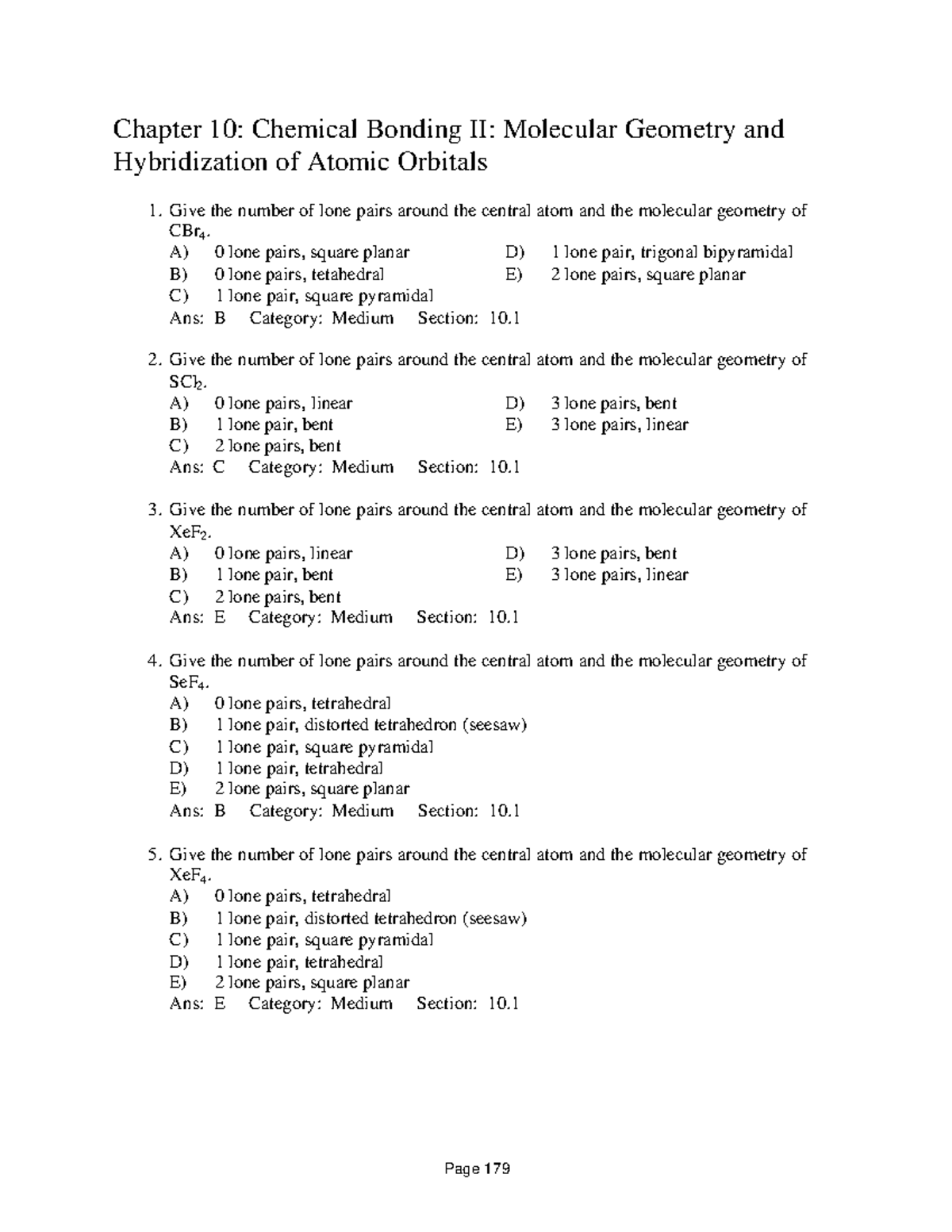 Chapter 10: Chemical Bonding II - Molecular Geometry & Hybridization ...