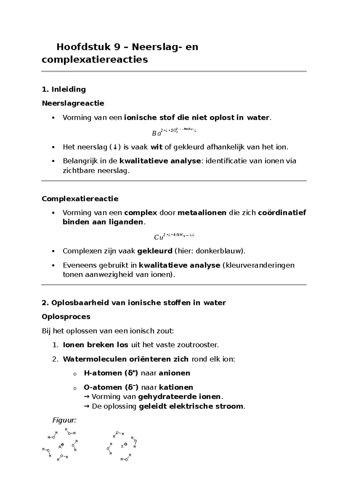 Samenvatting Hoofdstuk 9: Neerslag- en Complexatiereacties - Studocu