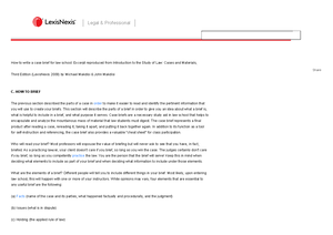 IRAC Case Brief Template - How to Brief a Case Using the “IRAC” Method ...