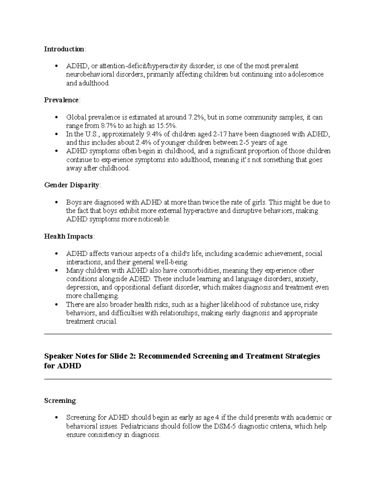 ADHD Overview: Prevalence, Gender Disparity & Health Impacts - Studocu
