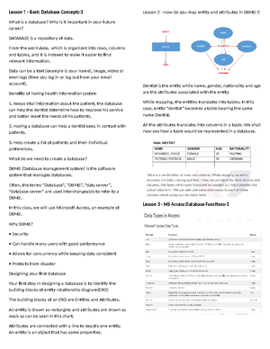 DENT INFO - dentistry notes - Excel is an electronic application ...