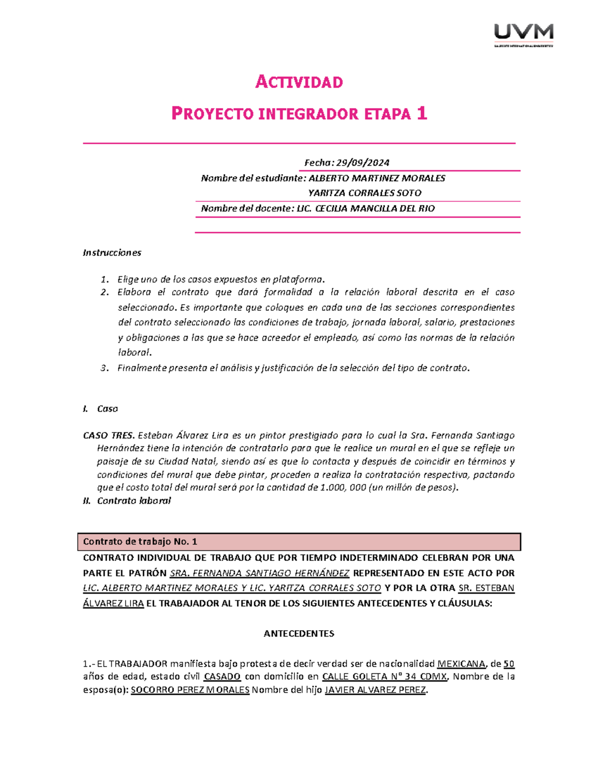 Actividad 3. Proyecto integrador etapa 1 DIT - ACTIVIDAD PROYECTO INTEGRADOR ETAPA 1 Fecha: 29 / ...