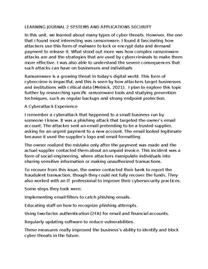 CS 3340 Unit 5 Assignment - Systems and Application Security University of the People CS-3340 ...