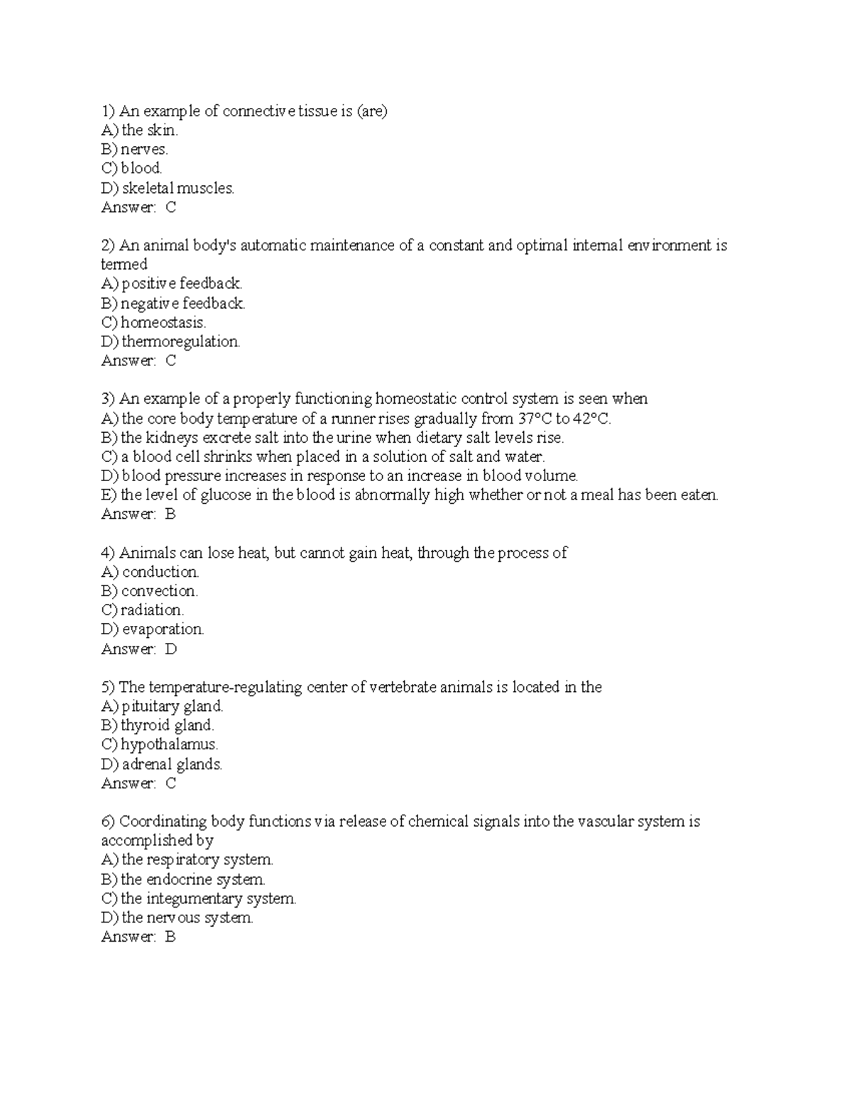 Practice Exam 2 with answers - An example of connective tissue is (are ...