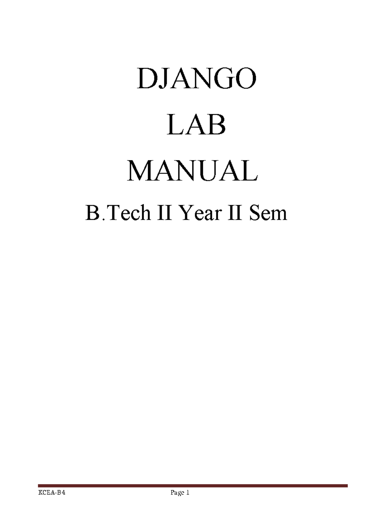Django Lab Manual: B.Tech II Year II Sem (R22) Experiments & Instructions - Studocu