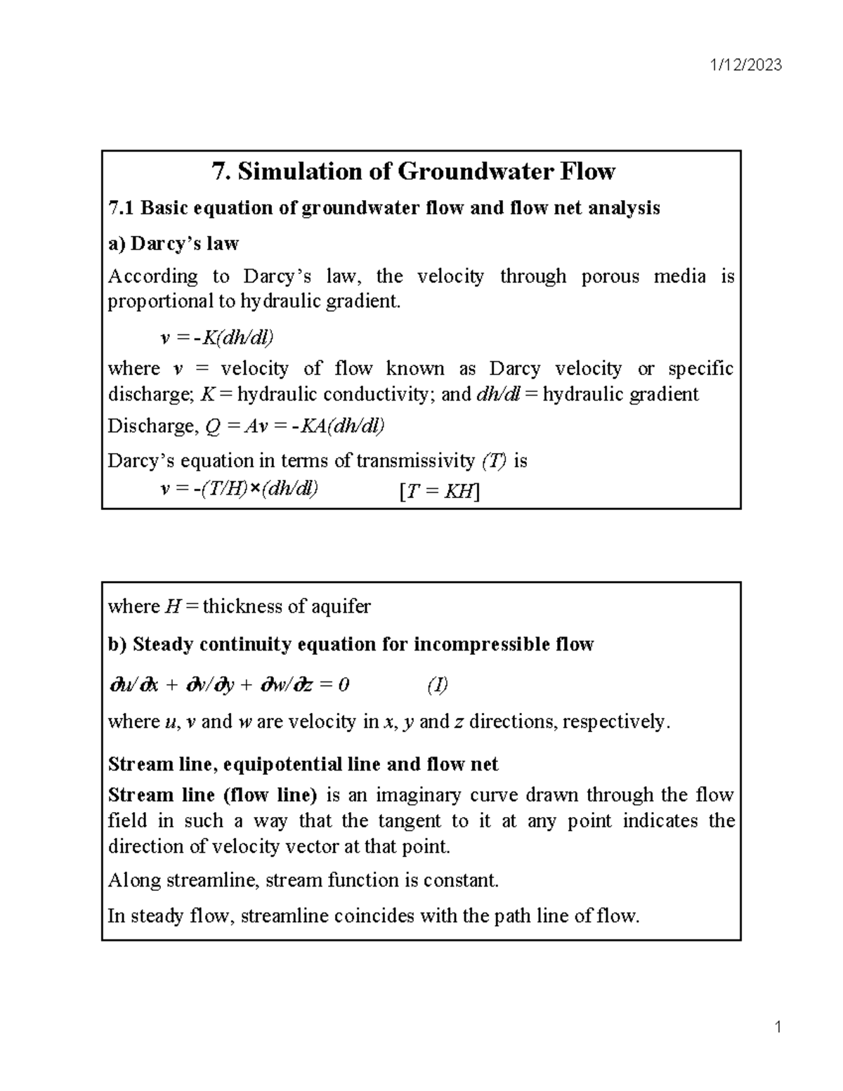 CH-VII: Simulation of Groundwater Flow and Flow Net Analysis - Studocu