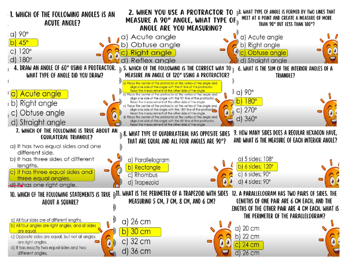 Grade 4 - 222: Understanding Angles and Shapes Quiz - Studocu