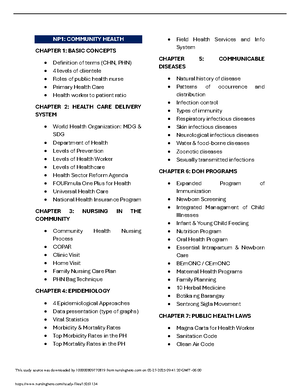November pnle 2018 104934 - PHILIPPINE NURSING LICENSURE EXAMINATION (PNLE) REVIEWER COMPILATION ...