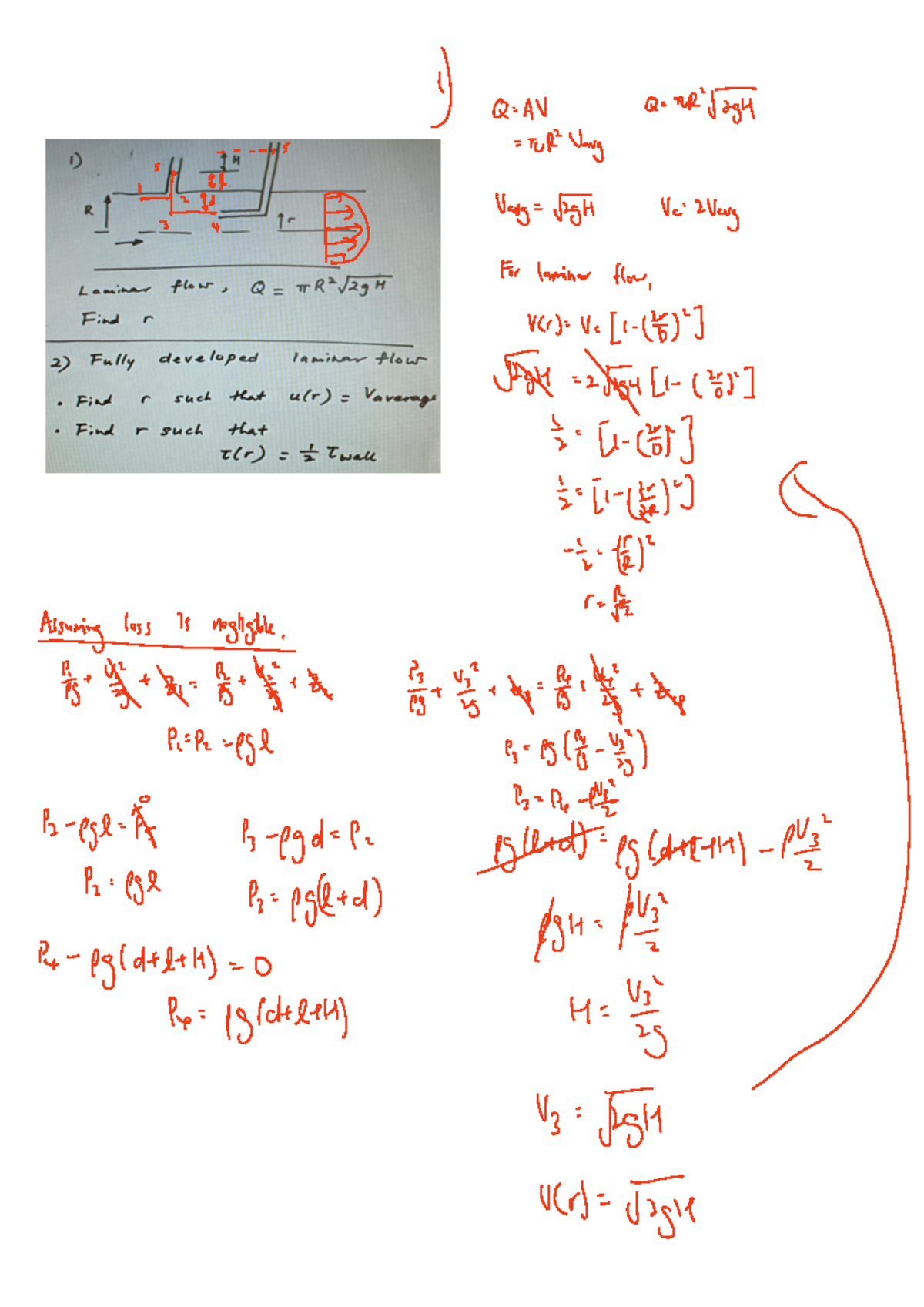 Ca2 preparation question - I Q AV 5 1) 14 Vang I R Vary J2gH Vc Laminar flow, H For laminar flow ...