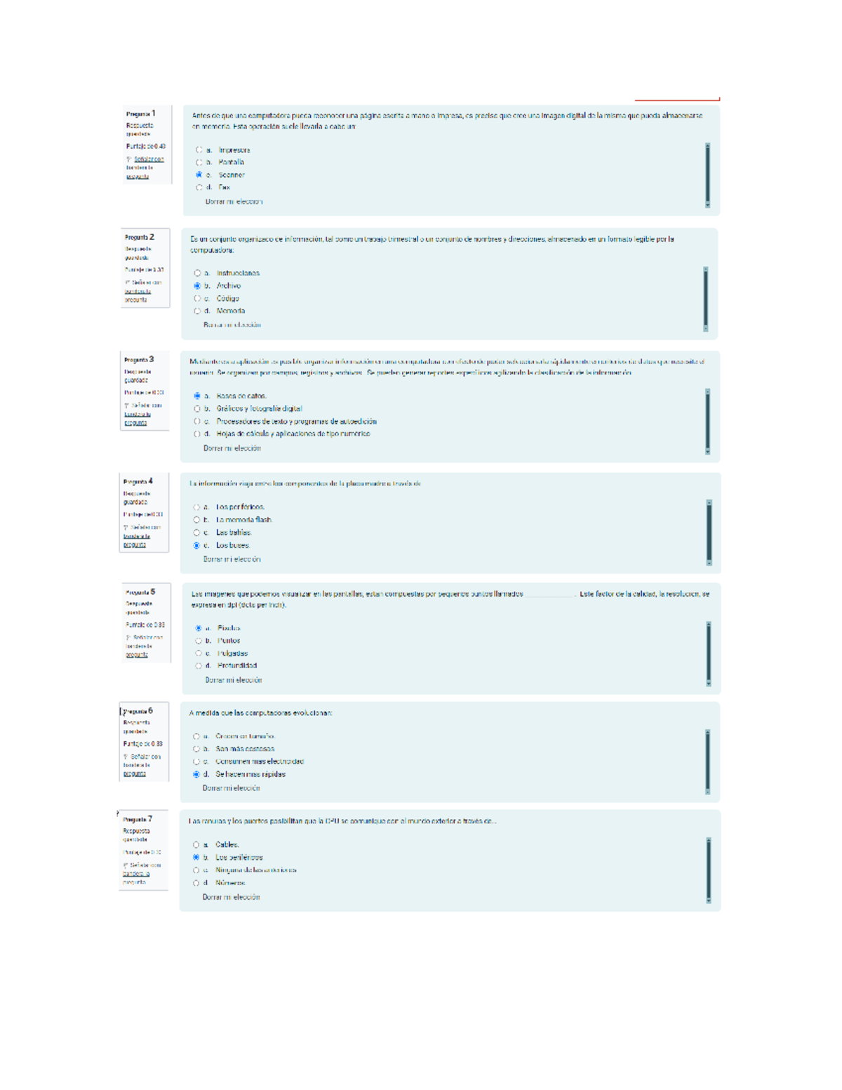 Examen de Informática 9: Preguntas Clave y Respuestas - Studocu