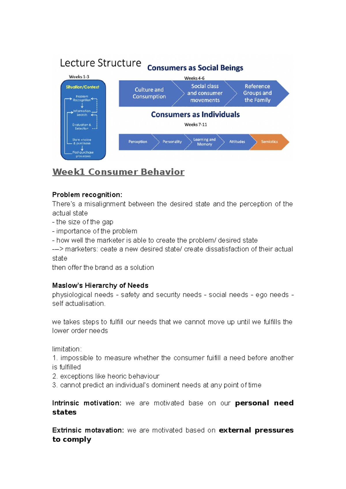 CB101 Lecture Notes: Consumer Behavior Insights and Decision-Making ...