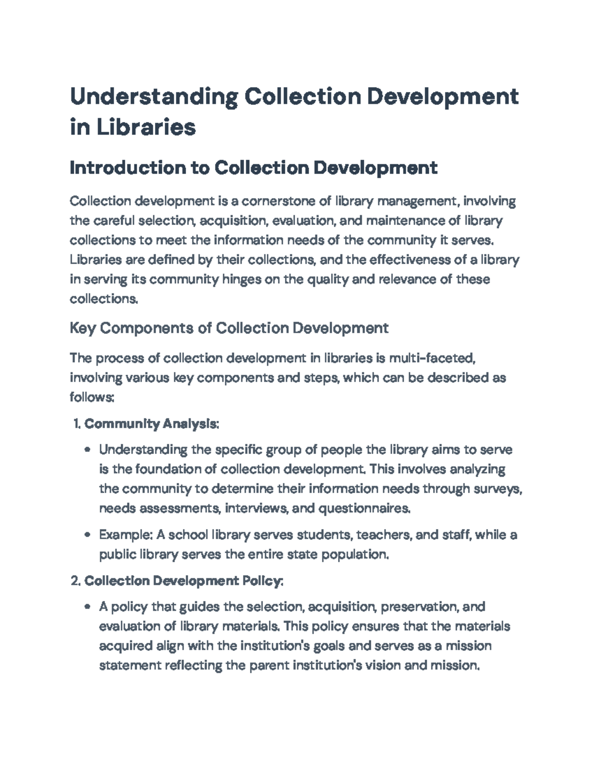 Collection Development in Libraries: Key Components and Practices ...