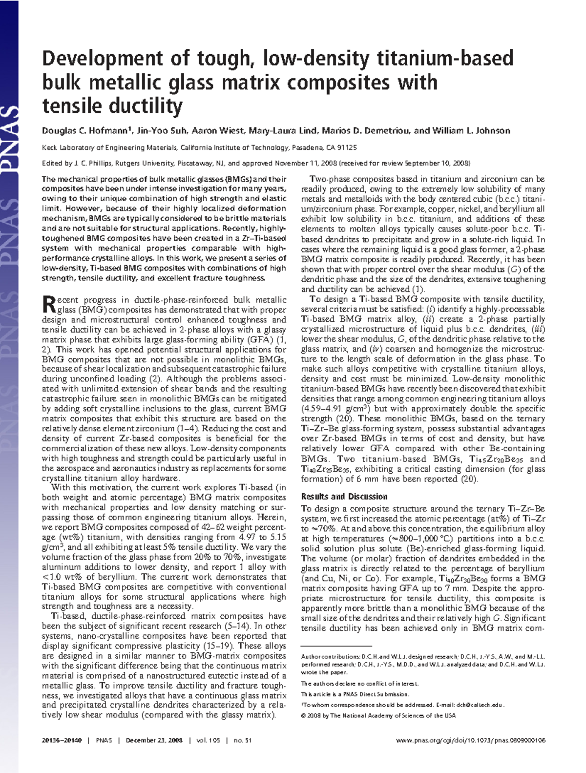 Development of Tough, Low-Density Titanium-Based BMGCs - Studocu