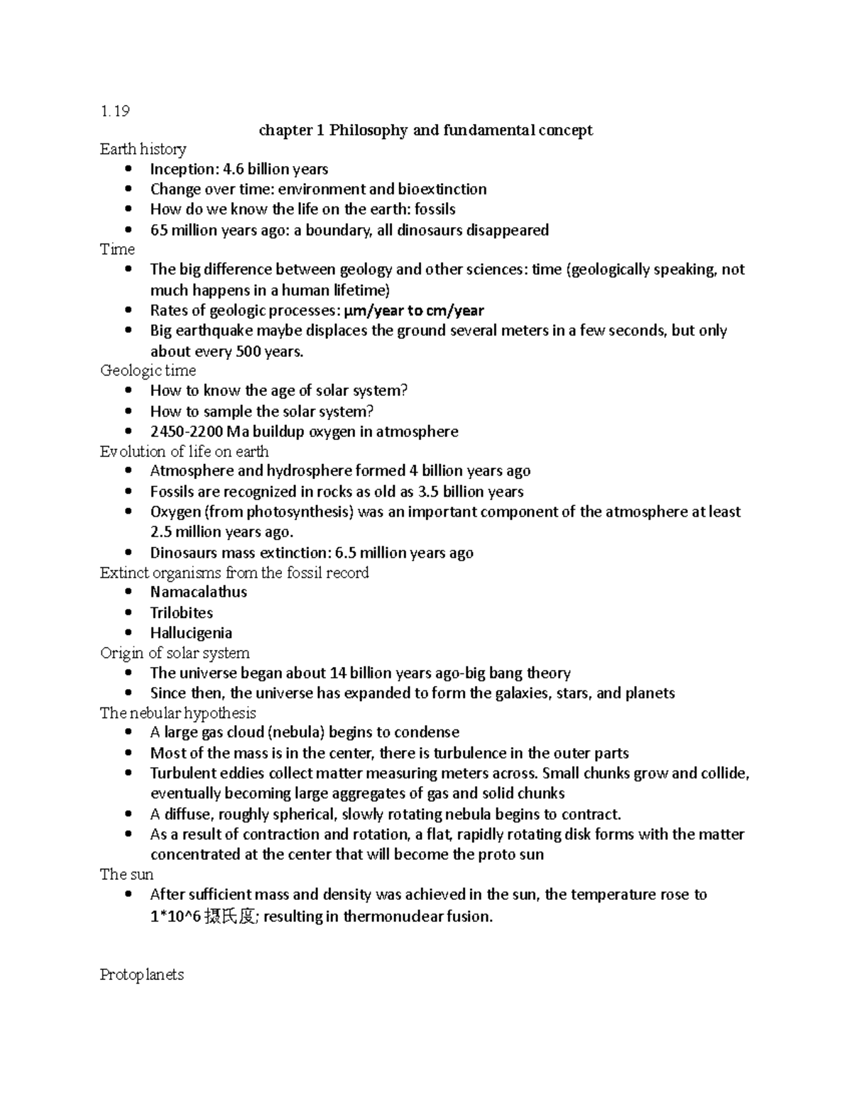 EE105 Lecture Notes: Earth History, Philosophy, and Geologic Processes ...