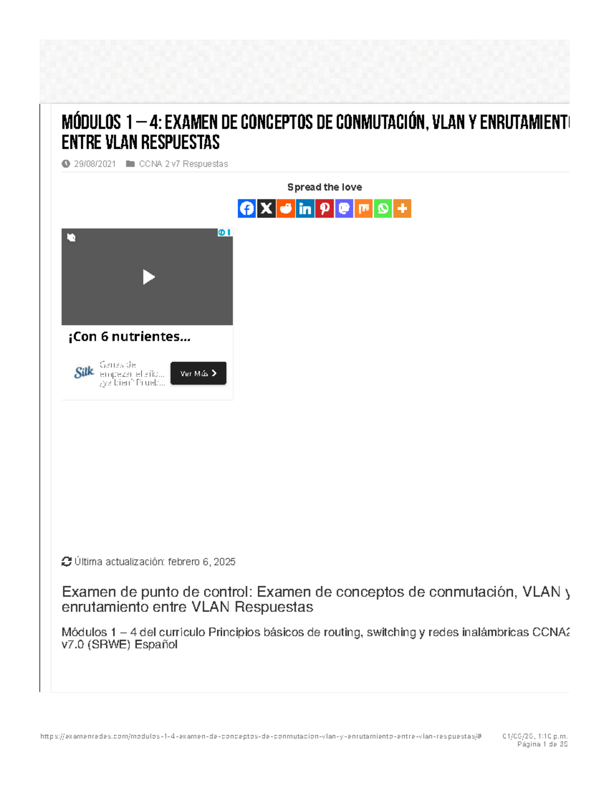 Módulos 1-4: Examen de Conmutación, VLAN y Enrutamiento entre VLAN ...