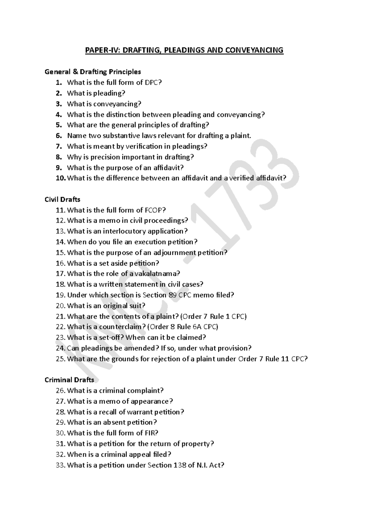 VIVA-VOCE Questions Notes for DPC Course - Studocu