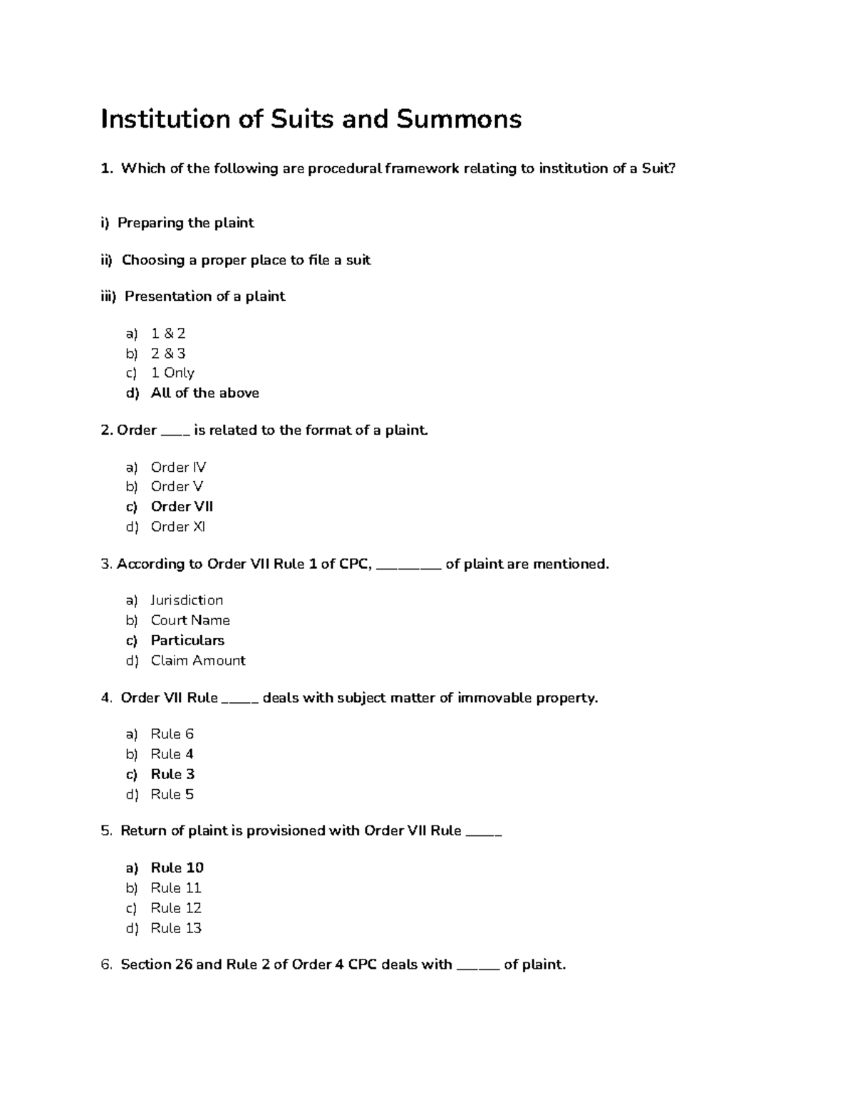 Chapter 2: Institution of Suits and Summons (CPC) - Studocu