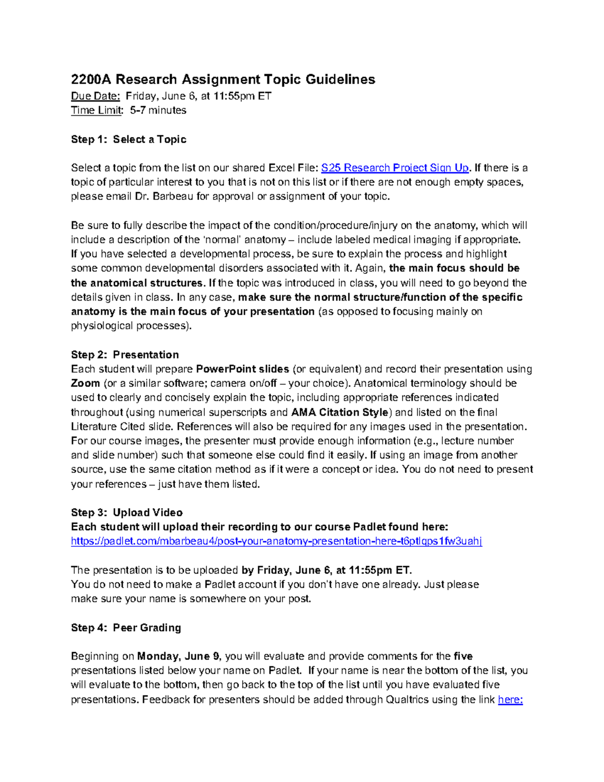 2200A Research Assignment: Topic Selection & Presentation Guidelines ...