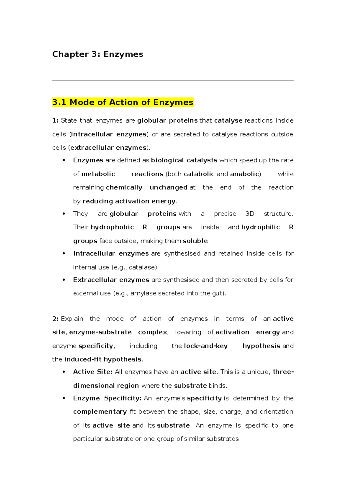 AS Biology Ch3: Enzymes - Mode of Action & Factors Affecting Activity ...