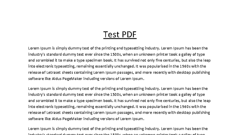 Test PDF: Overview of Lorem Ipsum in Typesetting History - Studocu