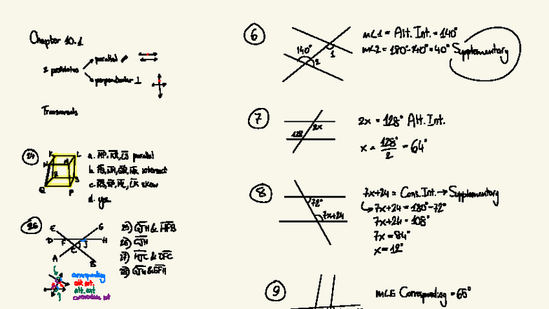 Chapter 10: Transversals and Angle Relationships - Homework 10 - Studocu