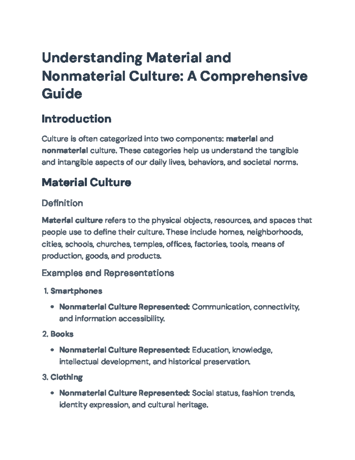 Understanding Material and Nonmaterial Culture: A Detailed Guide ...
