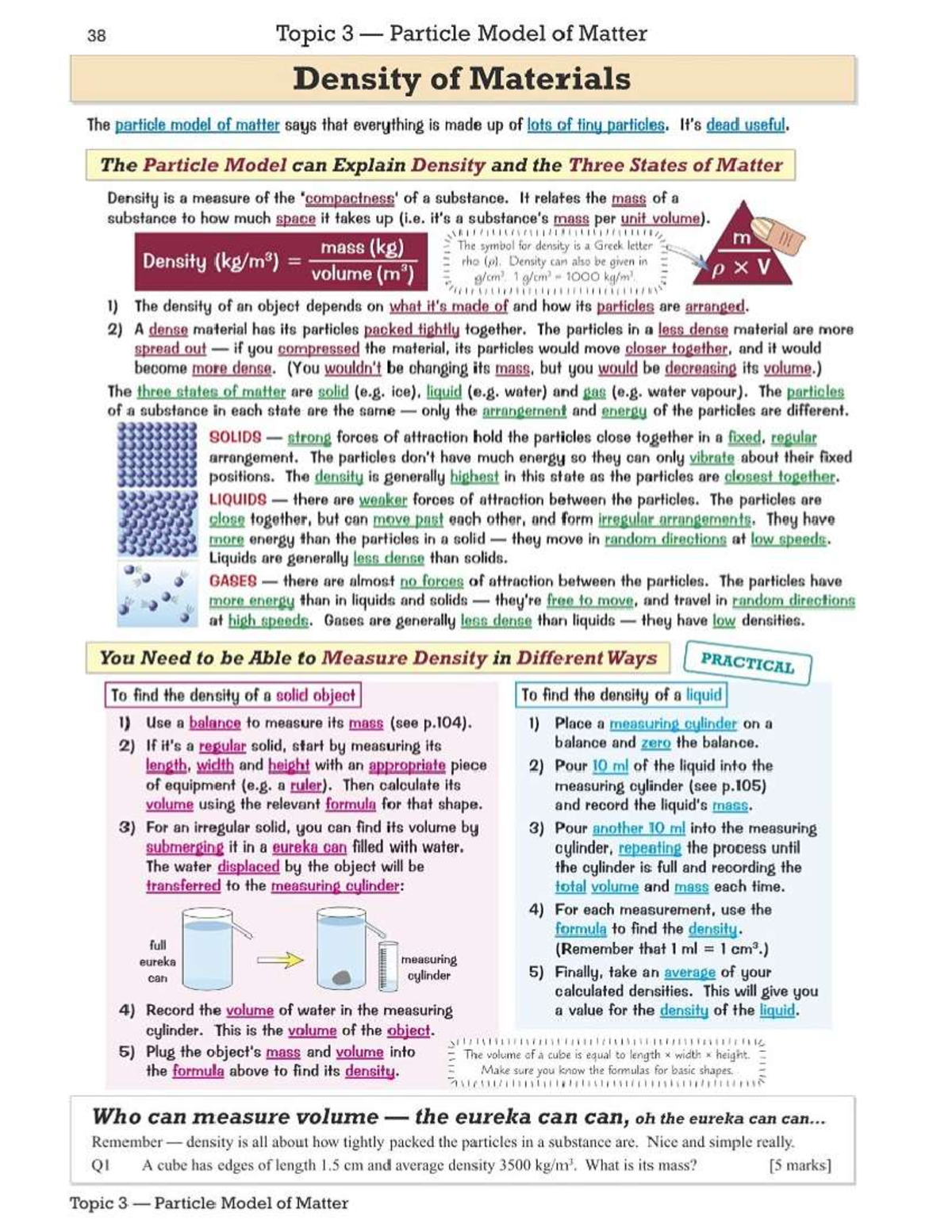 38 Topic 3: Particle Model of Matter - Density & Pressure in Gases ...